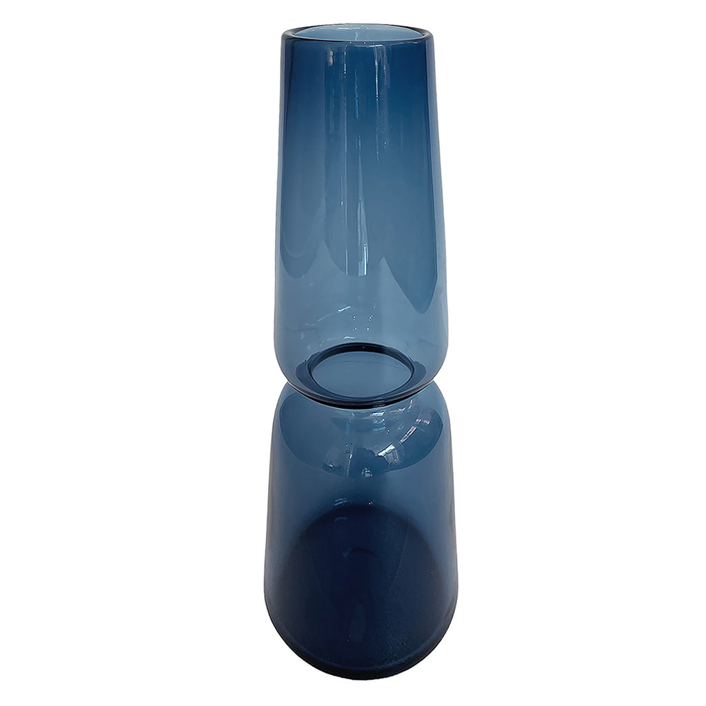 "Groove" Tapered Cylinder Large Vase in dark steel blue by Furthur Des ...